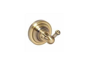 4250657520321 - Brillantbad BETRO BRONZE Doppelkleiderhaken Messing Bronze 65x65x65 mm für Bad & Küche >> zum Bohren