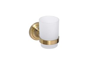 4250657520406 - Brillantbad BETRO BRONZE Glashalter mit Glas Messing Glas Bronze 70x95x115 mm für Bad & WC >> zum Bohren