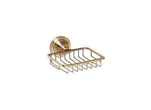 4250657520376 - Brillantbad BETRO BRONZE Seifenkorb Messing Bronze 140x65x142 mm für Bad & Küche >> zum Bohren