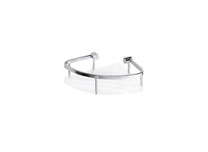 4250657524565 - Brillantbad BYTRO Eckseifenkorb Messing Acryl matt Weiß Chrom 200x265x78 mm für Bad & WC >> zum Bohren