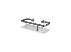 4250657524596 - Brillantbad BYTRO Seifenkorb Messing Acryl matt Weiß Chrom 110x250x75 mm für Bad & WC >> zum Bohren