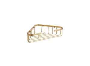 4250657525289 - Brillantbad BABLO Eckseifenkorb Messing Gold matt 155x250x60 mm für Bad & WC >> zum Bohren