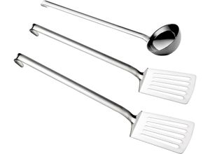 8007163302103 - Kochbesteck-Set PINTINOX Professional Kochbesteck-Sets silberfarben (edelstahlfarben) Kochbesteck-Sets GrillKochbesteck (Schöpflöffel 2 Bratenwender)