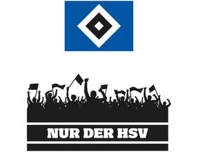 4063129104987 - Wandtattoo WALL-ART Nur der HSV Fans und Logo Wandtattoos Gr B H T 100 cm x 100 cm x 01 cm bunt (mehrfarbig) Wandtattoos Wandsticker selbstklebend entfernbar