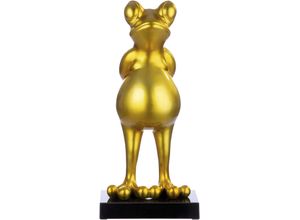 4063387524220 - Tierfigur CASABLANCA BY GILDE Skulptur Frosch gold gold (goldfarben) Dekofiguren B H T 32cm x 68cm x 30cm Kunstharz B32cm H68cm T30cm