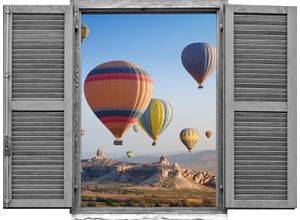 4049009360353 - Wandtattoo QUEENCE Heißluftballons Wandtattoos Gr B H T 80 cm x 60 cm x 01 cm Geographie bunt Wandtattoos und Wandsticker