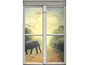 4049009083733 - Wandsticker QUEENCE Elefant Wandtattoos Gr B H T 40 cm x 60 cm x 01 cm Tiere bunt Wandtattoos Tiere
