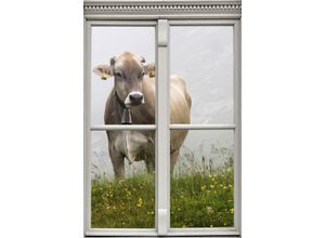 4049009363552 - Wandsticker QUEENCE Kuh Wandtattoos Gr B H T 40 cm x 60 cm x 01 cm Tiere braun Wandtattoos Tiere