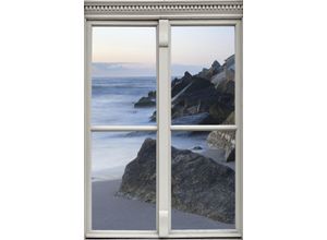 4049009354895 - Wandsticker QUEENCE Küste Wandtattoos Gr B H T 40 cm x 60 cm x 01 cm Natur grau Wandtattoos Natur