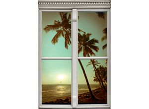 4049009352112 - Wandsticker QUEENCE Palmenstrand Wandtattoos Gr B H T 40 cm x 60 cm x 01 cm Natur grün Wandtattoos Natur