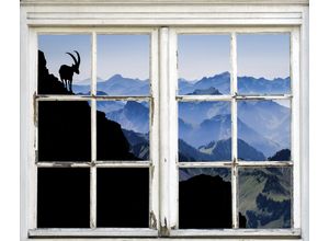 4049009174783 - Wandsticker QUEENCE Steinbock Wandtattoos Gr B H T 40 cm x 60 cm x 01 cm Tiere blau Wandtattoos Tiere