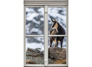 4049009352730 - Wandsticker QUEENCE Steinbock Wandtattoos Gr B H T 40 cm x 60 cm x 01 cm Tiere braun Wandtattoos Tiere