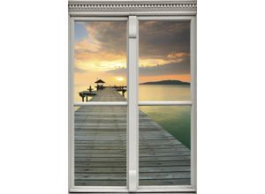 4049009355335 - Wandsticker QUEENCE Pier Wandtattoos Gr B H T 40 cm x 60 cm x 01 cm Natur bunt Wandtattoos Natur