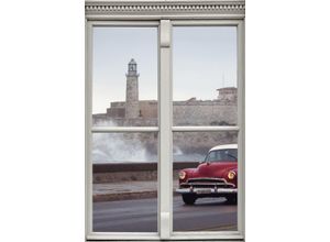 4049009354529 - Wandsticker QUEENCE Auto Wandtattoos Gr B H T 40 cm x 60 cm x 01 cm Geographie rot Wandtattoos und Wandsticker