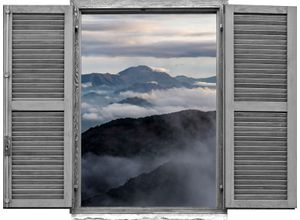 4049009081517 - Wandtattoo QUEENCE Panoramablick über die B Wandtattoos Gr B H T 80 cm x 60 cm x 01 cm Natur braun Wandtattoos Natur