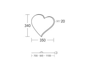 4021273045433 - LED-Wandleuchte Herz mini 34 cm Holz Stecker