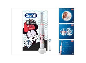 8006540760703 - Oral-b - Junior Minnie Mouse Elektrische Zahnbürste Electric Toothbrush für Kinder ab 6 Jahren 360° Andruckkontrolle 2 Putzmodi inkl Timer weiß +