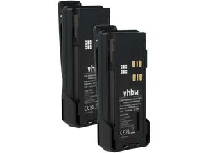 4069099577615 - Vhbw - 2x Akku kompatibel mit Motorola DP4800 DP4601 DP4600 DP4401 DP4801 Funkgerät Walkie Talkie (3000 mAh 74 v Li-Ion) + Gürtelclip