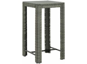 8720286003084 - Bonnevie - Garten-BartischGarten-Stehtisch Grau 605x605x1105 cm Poly Rattan vidaXL