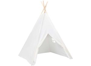 8720286162361 - Bonnevie - Kinder Tipi-Zelt mit Tasche Pfirsichhaut Weiß 120x120x150 cm vidaXL75254