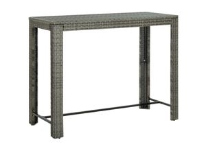 8720286003145 - Bonnevie - Garten-BartischGarten-Stehtisch Grau 1405x605x1105 cm Poly Rattan vidaXL