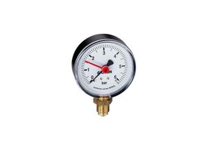 8016615016864 - Manometer - Anschluss radial 1 4 ag - Anzeige 0 - 10 bar - Gehäuse schwarz ø 50 mm - 557310 - Caleffi