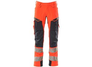 5711074798391 - Hose mt Knietaschen ultimate stretch Gr 90C62 Hi-vis rot schwarzblau - Mascot