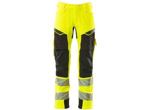 5711074795703 - Hose mt Knietaschen ultimate stretch Gr 76C58 hi-vis gelb schwarz - Mascot