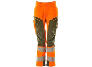 5711074824458 - Damen-Hose mit Knietaschen 19078-511-1433 Gr 82C56 hi-vis orange moosgrün - Mascot