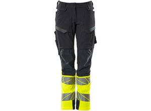 5711074825820 - Hose mit Knietaschen 19178-511-01017 Gr 76C56 schwarzblau hi-vis gelb - Mascot