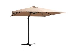 8719883758961 - Bonnevie - AmpelschirmSonnenschirm mit LED-Leuchten und Stahlmast 250 x 250 cm Taupe vidaXL