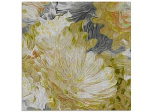 4058661405913 - Glasbild ARTLAND Chrysanthemen in der Sonne II Bilder Gr B H 40 cm x 40 cm Glasbild Blumen quadratisch 1 St braun Bild Glasbild Glasbilder Bilder in verschiedenen Größen