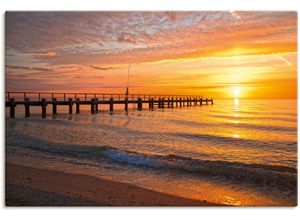 4062144643051 - Wandbild ARTLAND Urlaubsfeeling am Ostseestrand Bilder Gr B H 60 cm x 40 cm Leinwandbild Bilder vom Sonnenuntergang & -aufgang Querformat 1 St orange Kunstdrucke als Alubild Leinwandbild Wandaufkleber oder Poster in versch Größen