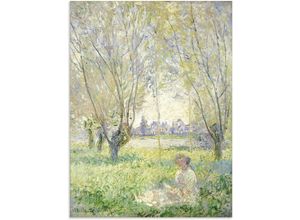 4062144791868 - Wandbild ARTLAND Sitzende Frau unter Weiden 1880 Bilder Gr B H 45 cm x 60 cm Alu-Dibond-Druck Bilder von Frauen Hochformat 1 St grün Kunstdrucke als Alubild Leinwandbild Wandaufkleber oder Poster in versch Größen