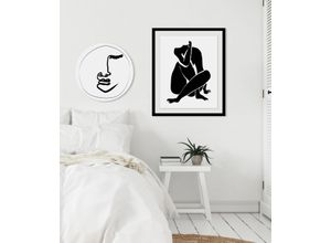 4049009844662 - Bild QUEENCE Anna Bilder Gr B H 40 cm x 50 cm Wandbild Abstrakt Hochformat 1 St schwarz Bild Kunstdruck Bilder mit Rahmen