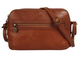 4260543033309 - Umhängetasche PIKÉ Damen Gr B H T 25cm x 16cm x 6cm onesize braun Leder beschichtet Taschen echt Leder Made in Italy