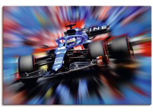 4062144733585 - Wandbild ARTLAND Fernando Alonso - Spanien Bilder Gr B H 60 cm x 40 cm Leinwandbild Auto Querformat 1 St blau Kunstdrucke als Alubild Leinwandbild Wandaufkleber oder Poster in versch Größen