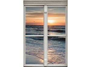 4049009119821 - Wandsticker QUEENCE Sonnenuntergang Wandtattoos Gr B H T 40 cm x 60 cm x 01 cm Natur orange Wandtattoos Natur