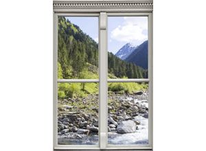 4049009250340 - Wandsticker QUEENCE Fluss im Wald Wandtattoos Gr B H T 40 cm x 60 cm x 01 cm Natur grün Wandtattoos Natur