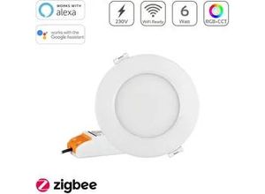 4063592027172 - MiBoxer Zigbee 30 + 24G RGB+CCT LED Einbaustrahler rund weiss 6W Ø118mm FUT074