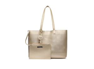 4036673231713 - Schultertasche Glam Damen Gr B H T 42cm x 32cm x 12cm onesize gold Lederimitat COLLEZIONE ALESSANDRO Taschen mit Lochstanzung