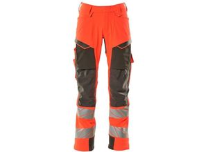 5711074798698 - Hose mt Knietaschen ultimate stretch Gr 90C47 hi-vis rot dunkelanthrazit - Mascot