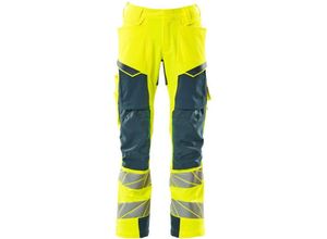 5711074796540 - Hose mt Knietaschen ultimate stretch Gr 82C47 hi-vis gelb dunkelpetroleum - Mascot