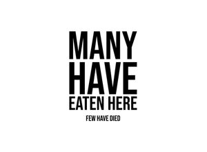 4049009086253 - Wanddekoobjekt QUEENCE Many have eaten here  Wanddekoobjekte Gr B H T 30 cm x 45 cm x 01 cm Spruch-Schriftzug schwarz (schwarz weiß) Wanddekoration Wanddekoobjekte Schriftzug auf Stahlblech