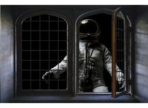 4049009355809 - Wandsticker QUEENCE Astronaut Wandtattoos Gr B H 60 cm x 40 cm Natur schwarz Wandtattoos Natur