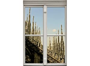 4049009098966 - Wandsticker QUEENCE Bauwerk Wandtattoos Gr B H T 40 cm x 60 cm x 01 cm Geographie silberfarben Wandtattoos und Wandsticker