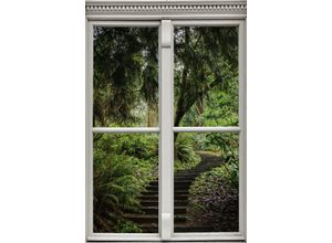 4049009361855 - Wandsticker QUEENCE Treppe im Wald Wandtattoos Gr B H T 40 cm x 60 cm x 01 cm Geographie grün Wandtattoos und Wandsticker