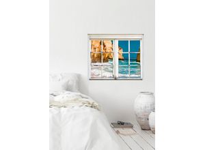 4049009076711 - Wandsticker QUEENCE Küste Wandtattoos Gr B H T 40 cm x 60 cm x 01 cm Natur blau Wandtattoos Natur