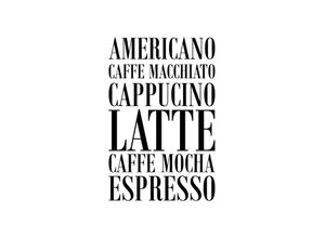 4049009594536 - Wanddekoobjekt QUEENCE Kaffee Cappucino Expresso  Wanddekoobjekte Gr B H T 30 cm x 45 cm x 01 cm Spruch-Schriftzug-Variationen von Kaffee schwarz (schwarz weiß) Wanddekoration Wanddekoobjekte Schriftzug auf Stahlblech