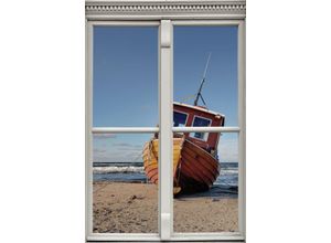 4049009352686 - Wandsticker QUEENCE Boot Wandtattoos Gr B H T 40 cm x 60 cm x 01 cm Geographie braun Wandtattoos und Wandsticker